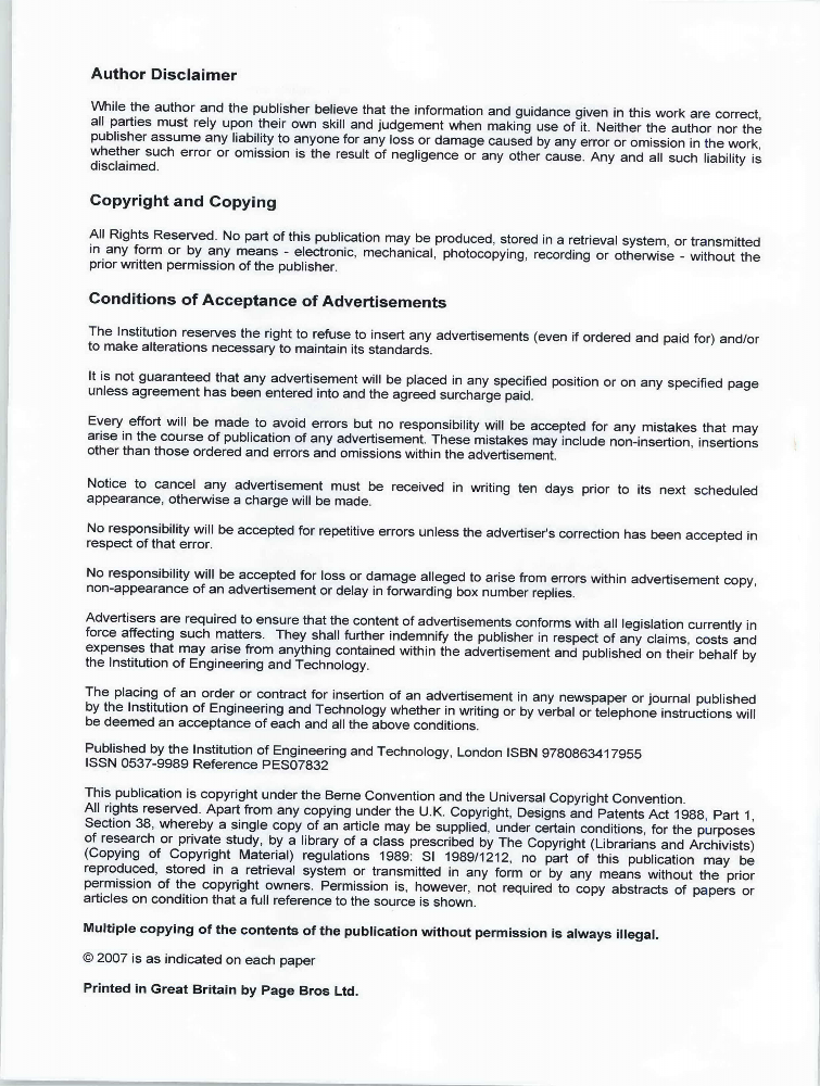 Author Disclaimer | IET Conference Publication | IEEE Xplore