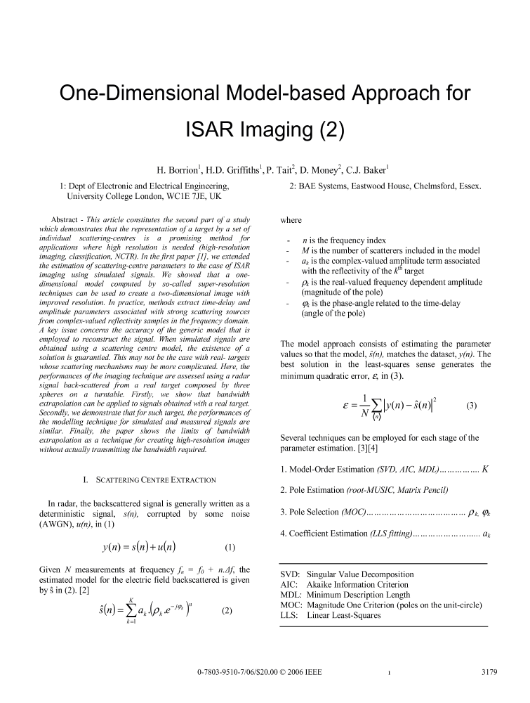 One-Dimensional Model-based Approach for ISAR Imaging (2) | IEEE ...