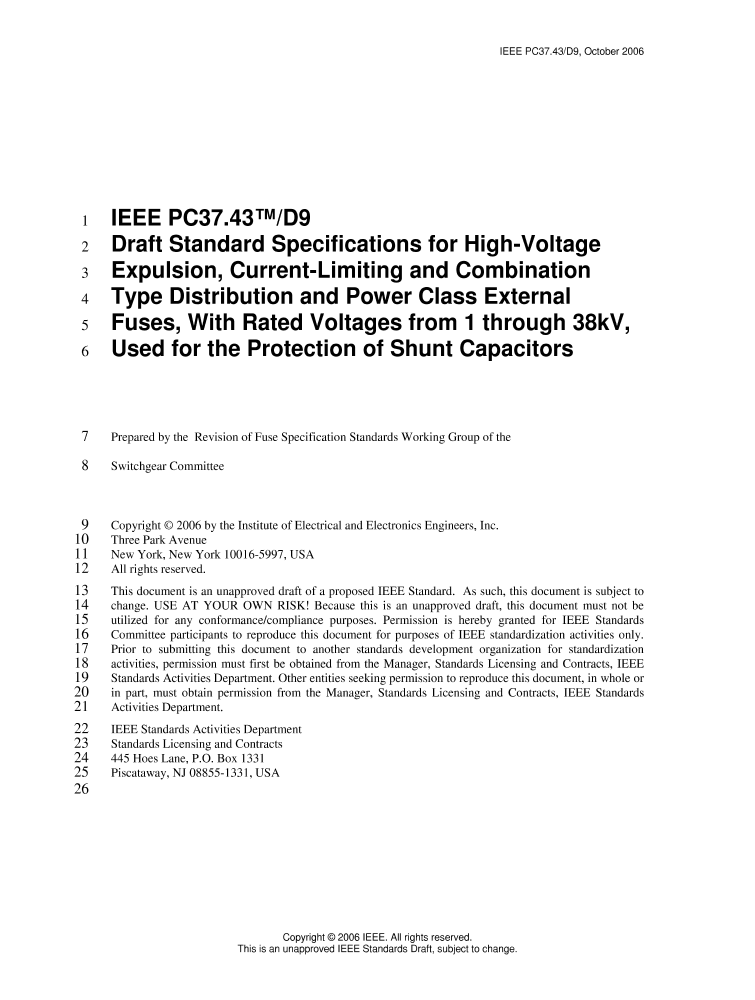 PC37.43/D9, Oct 06 - Unapproved IEEE Draft Standard Specifications for ...