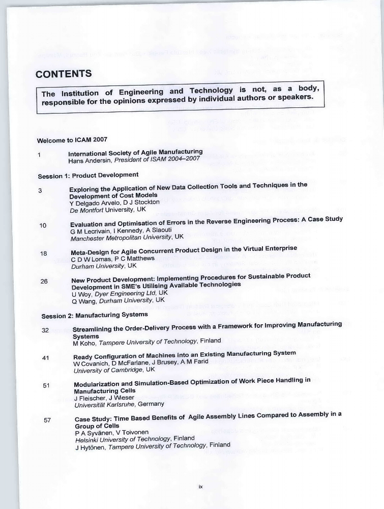 Table of Contents | IET Conference Publication | IEEE Xplore