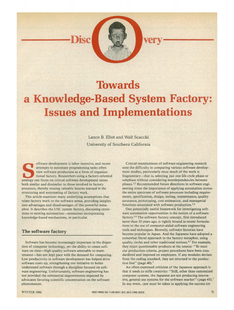 Towards a Knowledge-Based System Factory: Issues and Implementations ...
