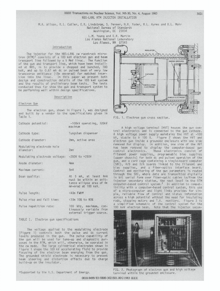 NBS-LANL RTM Injector Installation | IEEE Journals & Magazine | IEEE Xplore