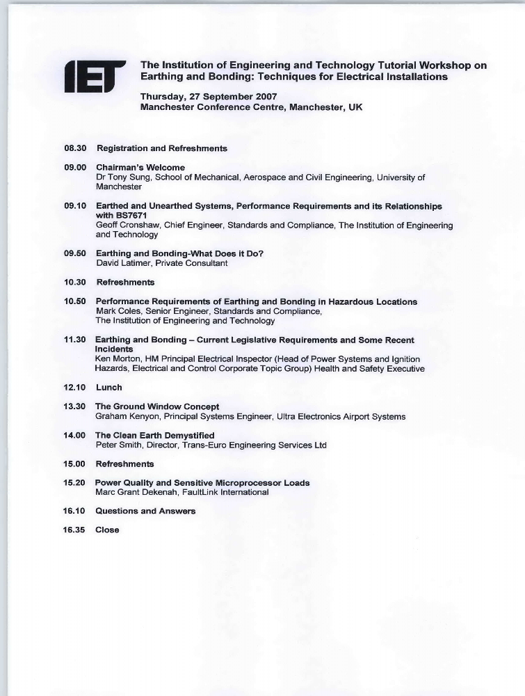 Programme | IET Conference Publication | IEEE Xplore