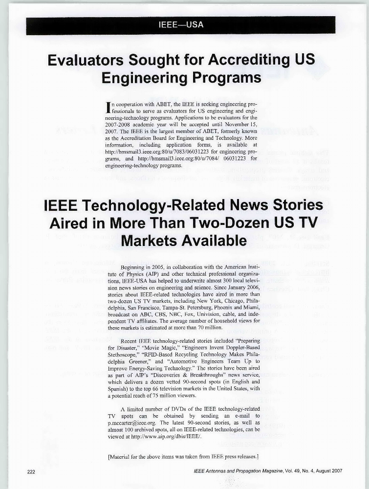 IEEE-USA - Evaluators Sought for Accrediting US Engineering Programs ...