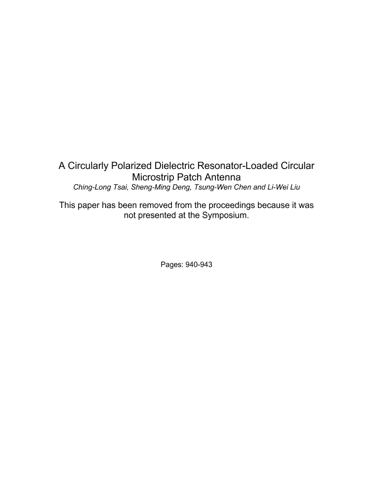 A circularly polarized dielectric resonator-loaded circular microstrip ...
