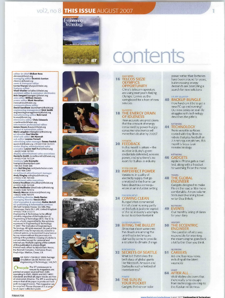Table of contents | IET Journals & Magazine | IEEE Xplore