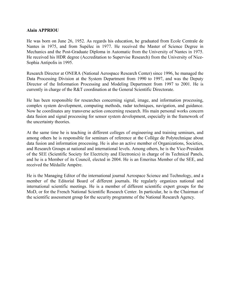 Appriou bio | IEEE Conference Publication | IEEE Xplore