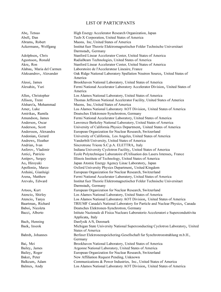 List of participants | IEEE Conference Publication | IEEE Xplore