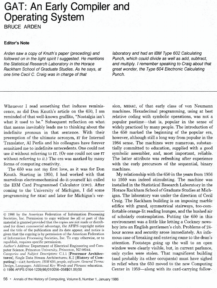 GAT: An Early Compiler and Operating System | IEEE Journals & Magazine ...