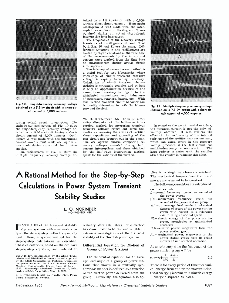 A Rational Method for the Step-by-Step Calculations in Power System ...