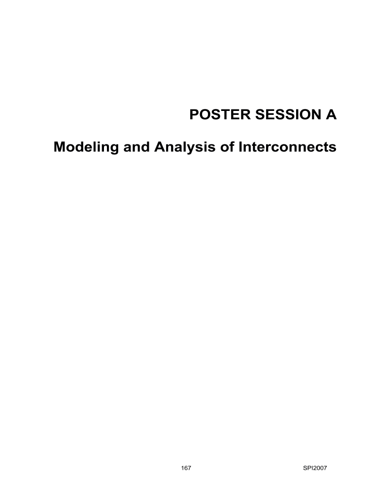 Poster session A modeling and analysis of interconnects | IEEE ...