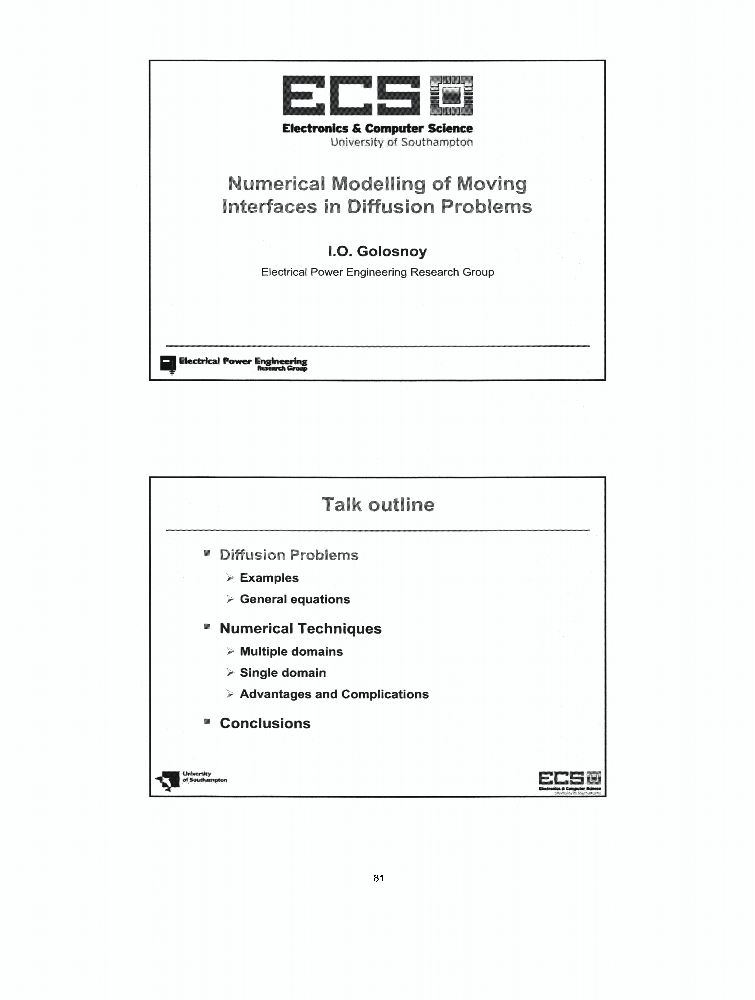 Numerical modeling of moving interfaces in diffusion problems | IET ...