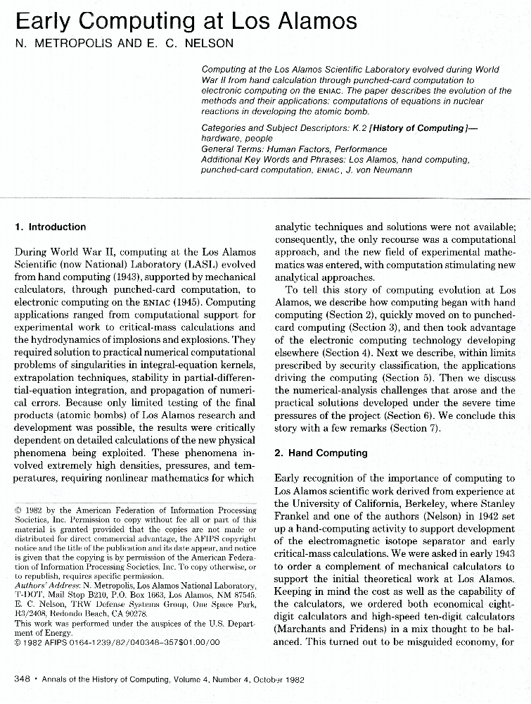 Early Computing at Los Alamos | IEEE Journals & Magazine | IEEE Xplore
