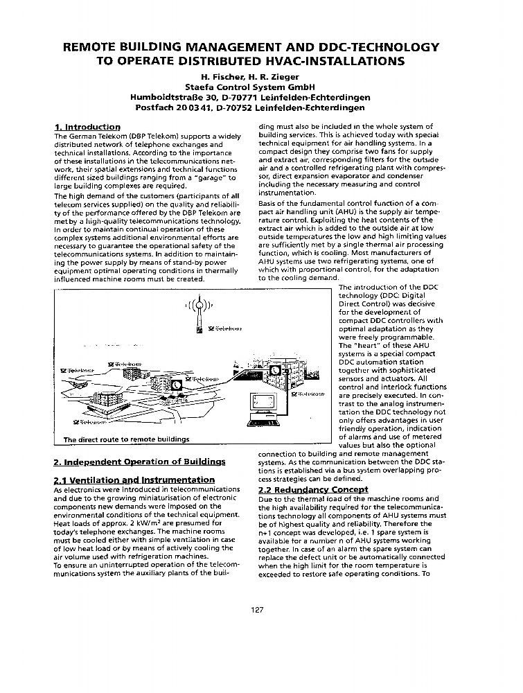 Remote Building Management and DDC-Technology to Operate Distributed HVAC-Installations | IEEE ...