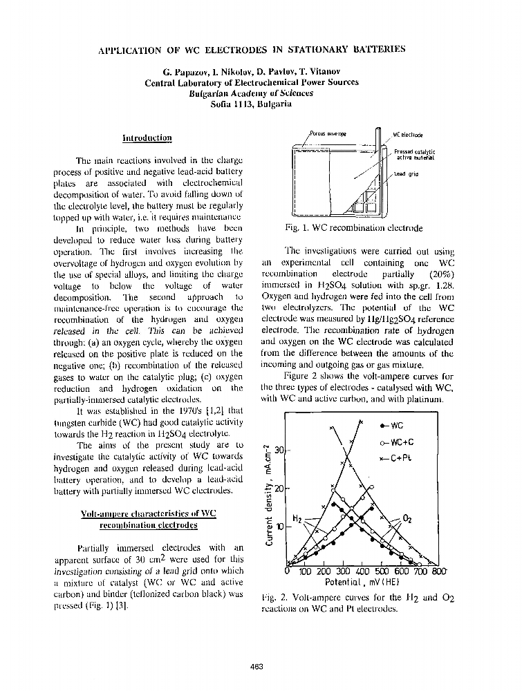 Application of WC Electrodes in Stationary Batteries | IEEE Conference ...