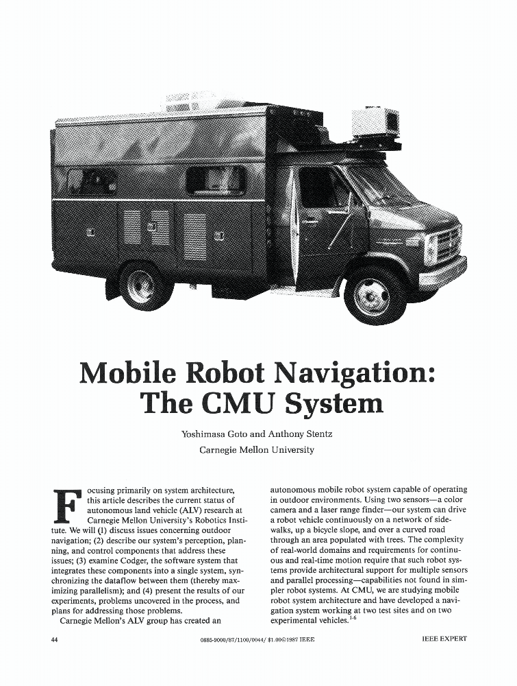 Mobile Robot Navigation: The CMU System | IEEE Journals & Magazine | IEEE Xplore