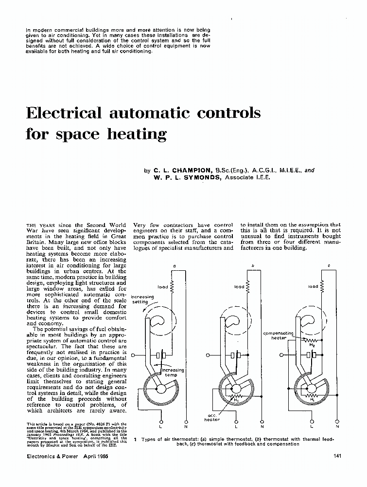Electrical automatic controls for space heating | IET Journals ...