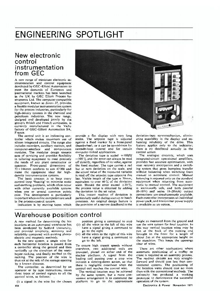 New electronic control instrumentation from GEC | IET Journals ...