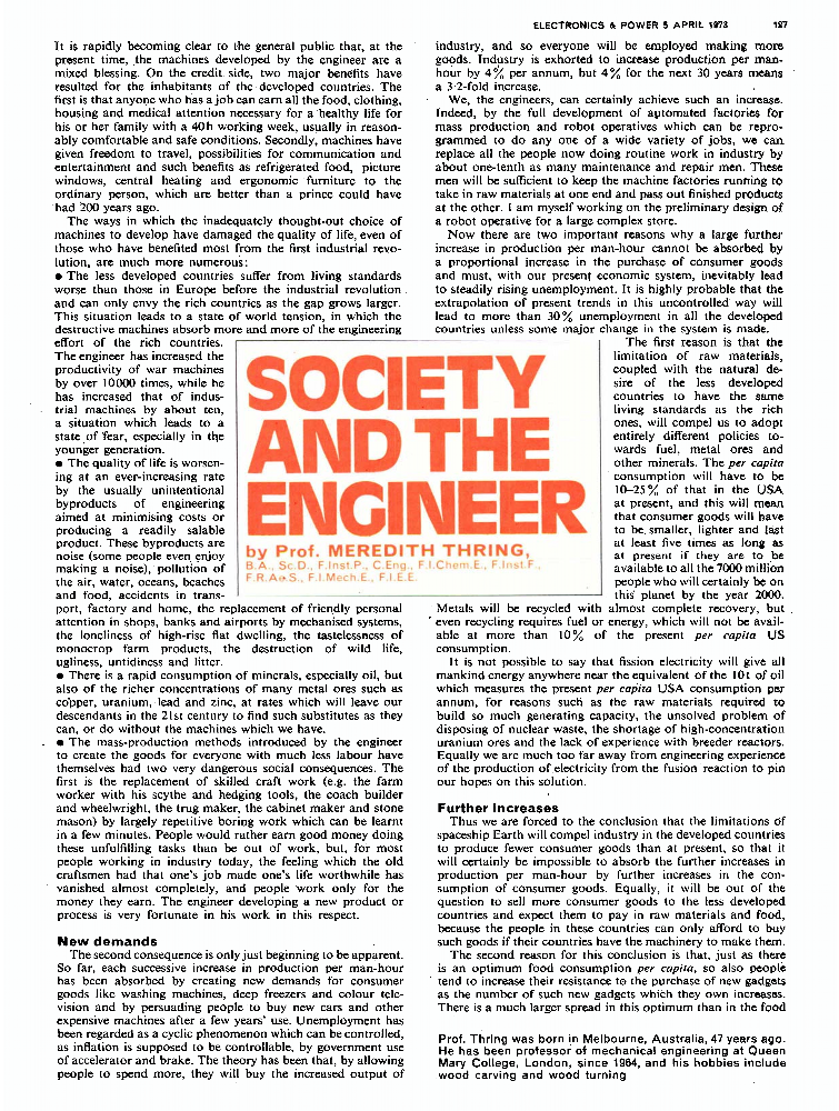 Society and the engineer | IET Journals & Magazine | IEEE Xplore