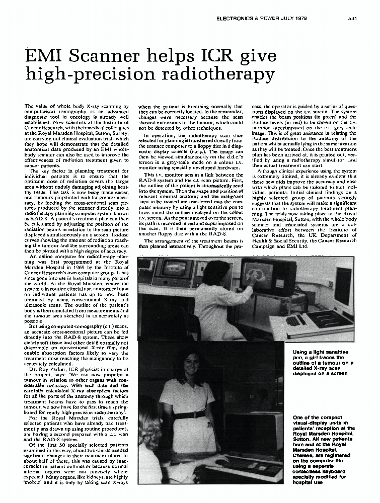 Emi scanner helps ICR give high-precision radiotherapy | IET Journals ...