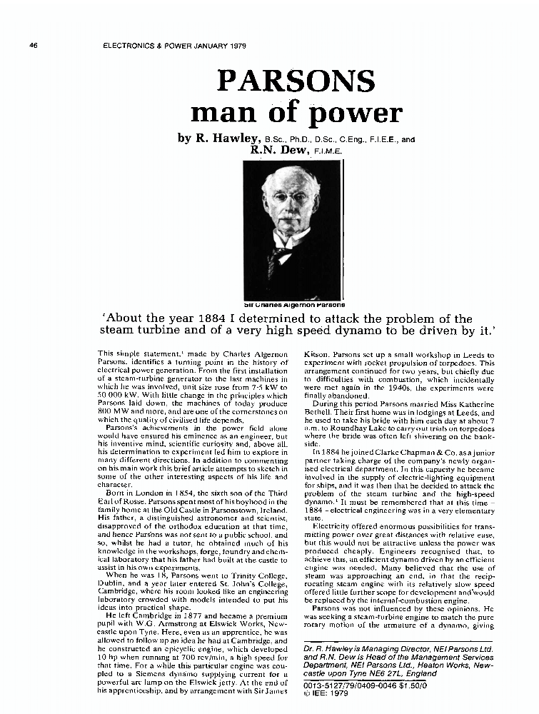 Parsons man of power | IET Journals & Magazine | IEEE Xplore