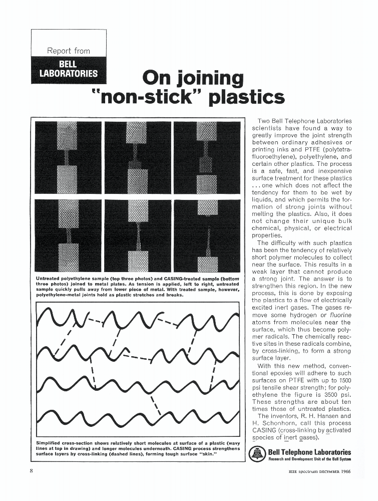 On joining "non-stick'' plastics | IEEE Journals & Magazine | IEEE Xplore