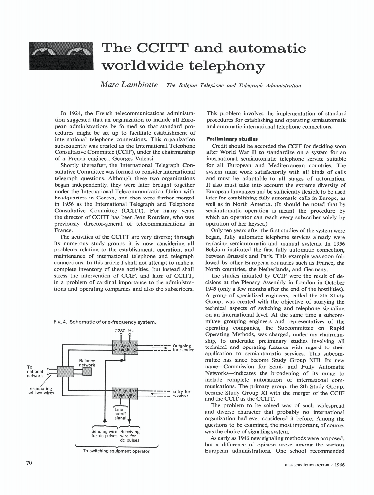 The CCITT and automatic worldwide telephony | IEEE Journals & Magazine ...