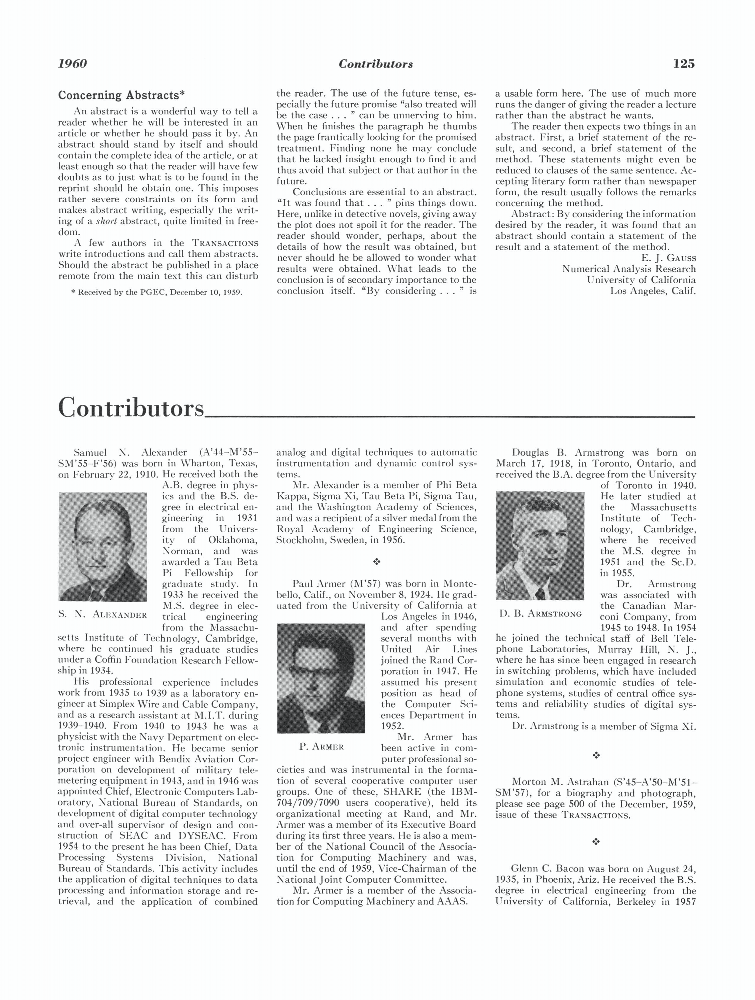 Concerning Abstracts | IEEE Journals & Magazine | IEEE Xplore