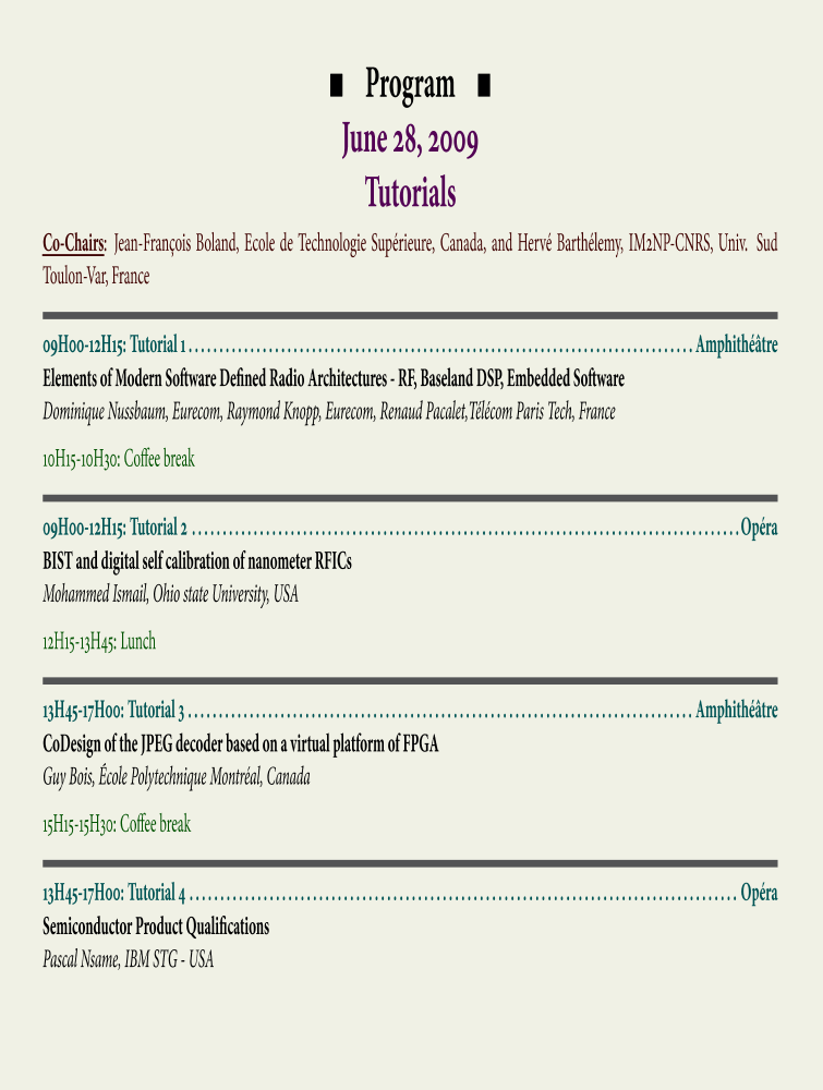 Program list of abstracts | IEEE Conference Publication | IEEE Xplore