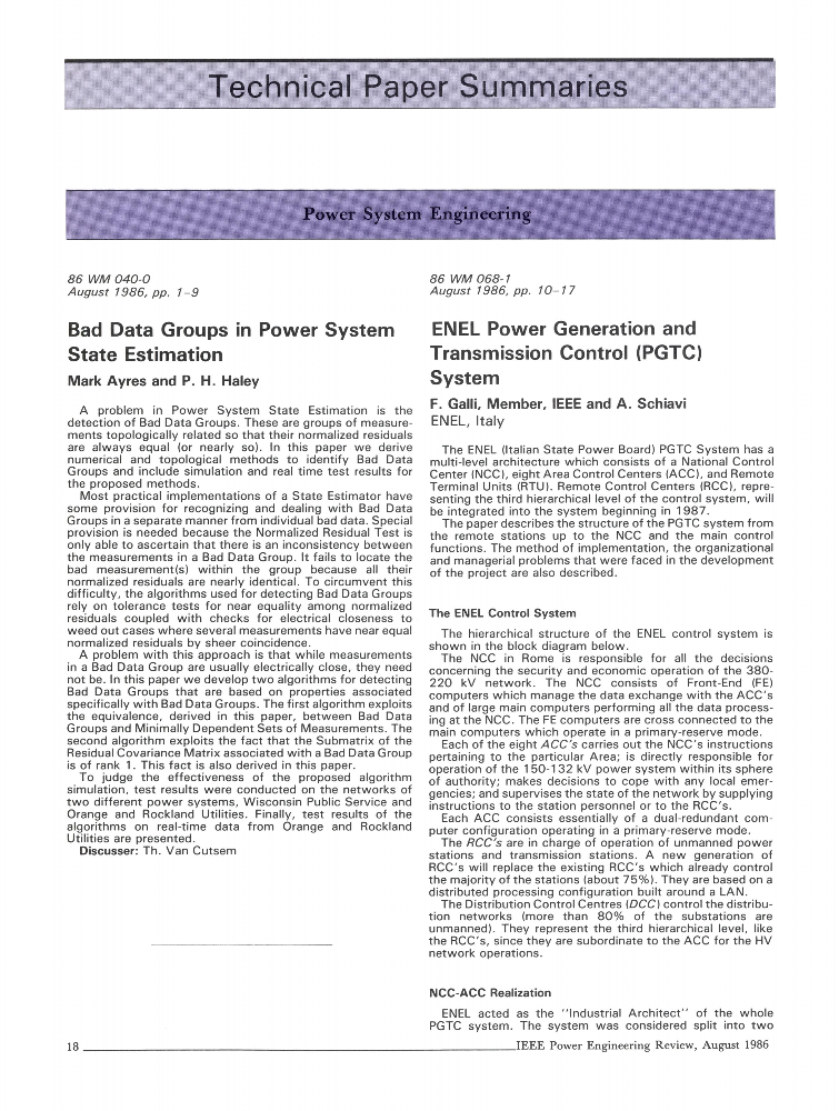 Bad Data Groups in Power System State Estimation | IEEE Journals ...