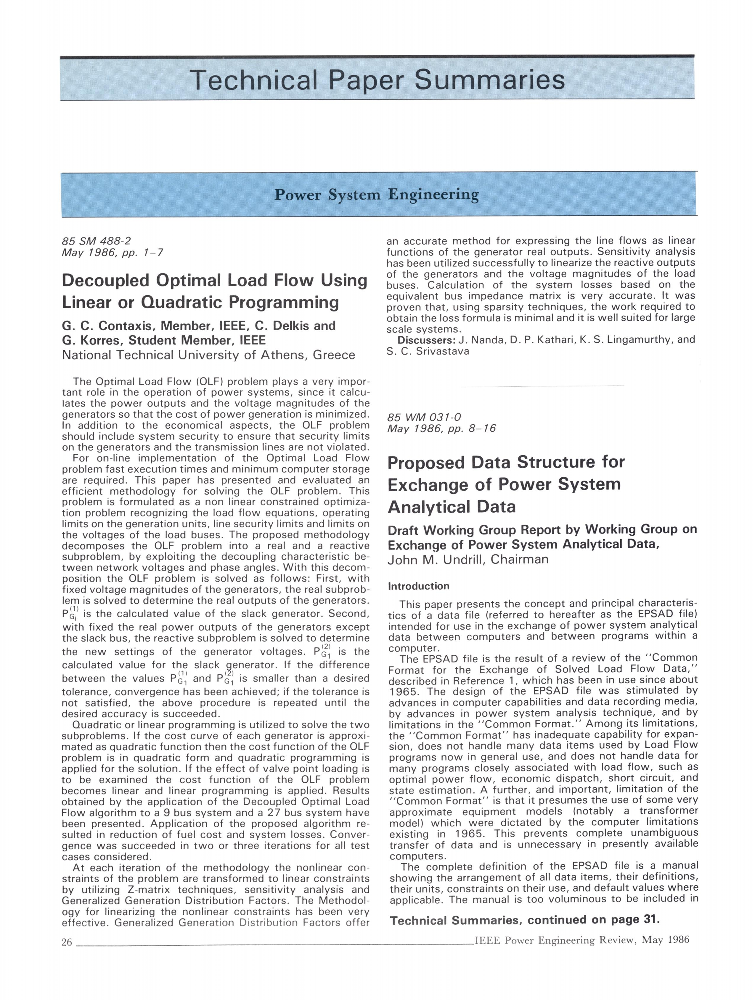Proposed Data Structure for Exchange of Power System Analytical Data ...